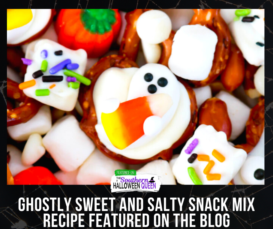 Ghostly Sweet and Salty Snack Mix - The Southern Halloween Queen